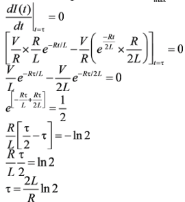 Consider the following circuit given belowThe current I reaches its ...