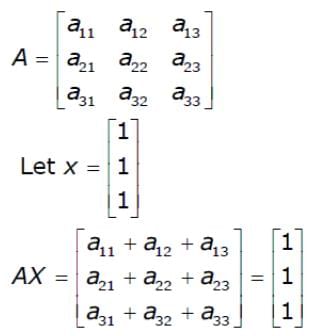 Let A = [aij] be a real matrix of order 3 x 3, such that ai1+ ai2+ ai3 ...