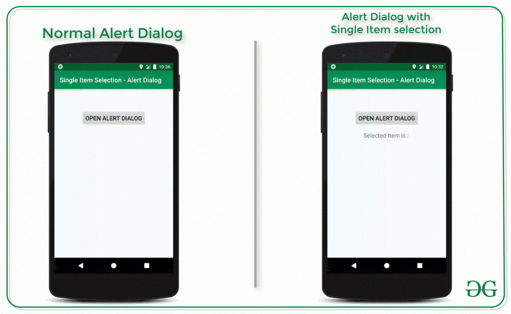 Alert Dialog with SingleItemSelection in Android - Software Development PDF Download