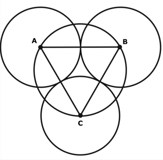Three identical cones with base radius r are placed on their bases so ...
