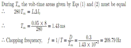 For the chopper circuit shown in the sure duty ratio is 0.3. What is ...