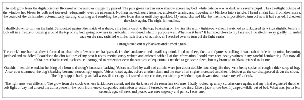 Demo Answer: Descriptive Writing - Year 11 PDF Download